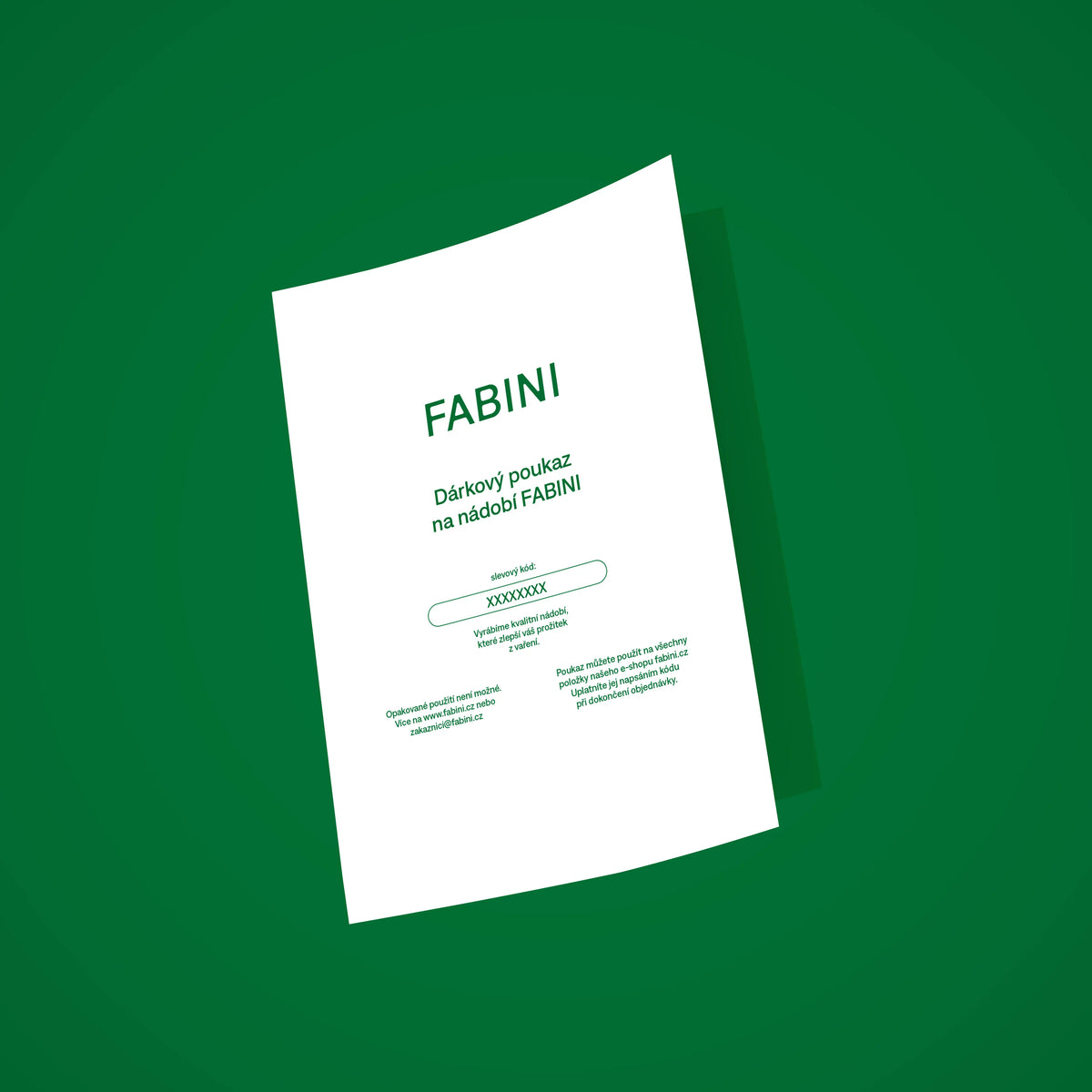 Dárkový poukaz elektronický 2 000 Kč – Fabini.cz